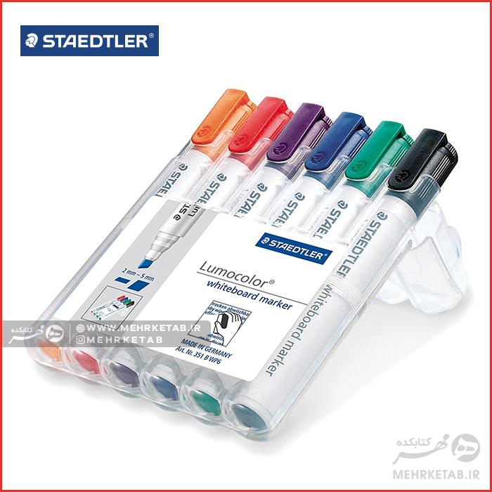 ماژیک وایتبورد نوک گرد ست ۶ رنگ استدلر Staedtler Whiteboard Marker ...